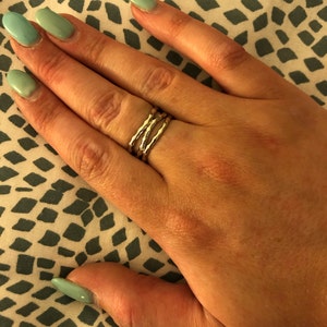 Woven Textured Ring Intertwined Bands Sterling Silver - Etsy