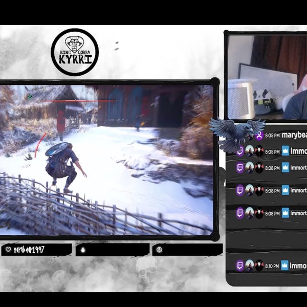 Animated Dark Twitch Overlay Package. Scary Stream Overlay. Twitch ...