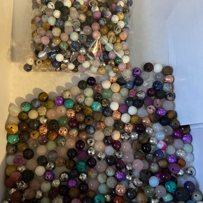 Destash Gemstone Beads, Mixed Bead Lot, Beads Bulk Package, Loose ...