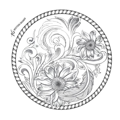 Leather Tooling Rose Flower Tracing Size Pattern Pack - Etsy