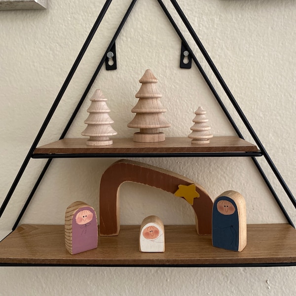 QTY 1- Wood Tree, Miniature Tree, Christmas Tree, Pine Tree, Doll House ...