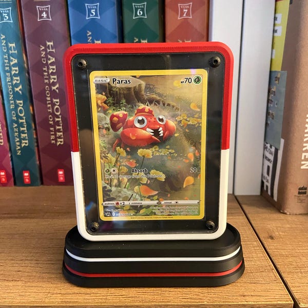 Custom Pokemon Trading Card Display Case – Magnetic Base & Acrylic ...