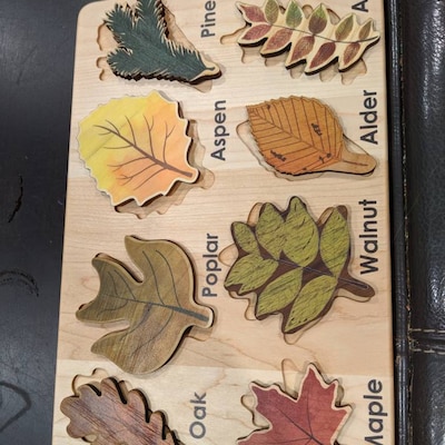 Leaf Puzzle, Montessori Puzzle, Christmas Gift, Wooden Puzzle, Stem Toy ...