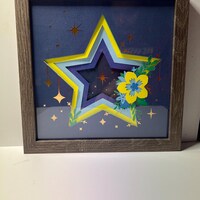 3D Star Shadow Box, Floral Svg, 3D Mandala, Flower Shadow Box, 3D ...