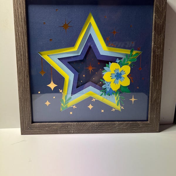 3D Moon Welcome Shadow Box, Floral Svg, 3D Mandala, Flower Shadow Box ...