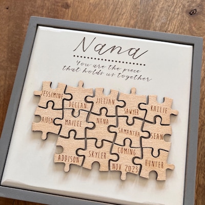 Grandmother Nana Mother Grandparents Puzzle Pieces Piece Engraved ...