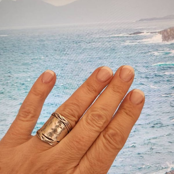 Bold Silver Ring, Statement Silver Ring, Chunky Silver Ring, 925 Silver ...