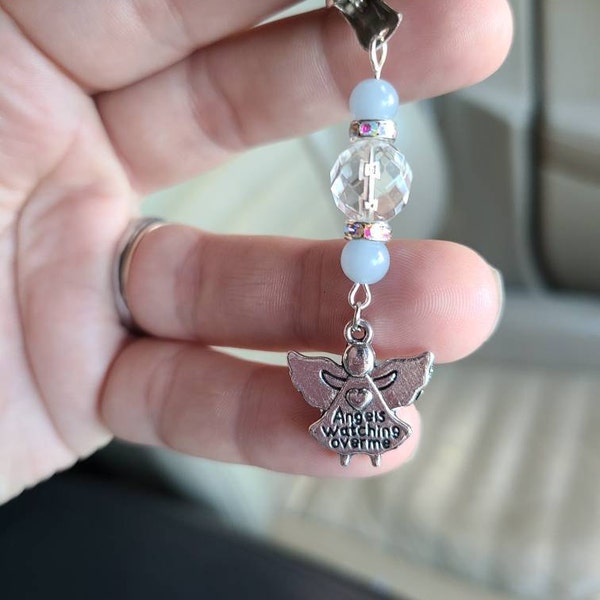 Car Religious Guardian Angel Rear View Mirror Charm Auto Decor Sun ...