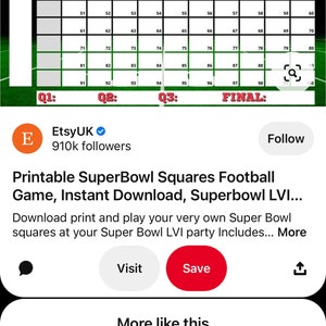 4-quarter Football Squares - Download & Print - ANY Football Game ...