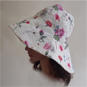 Tulip Hat Pattern Adjustable Ponytail Hat Sewing Pattern Sun Protection ...