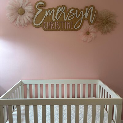 Large Wood Name Sign, Nursery Name Sign, Boho Nursery Sign , Above Crib ...