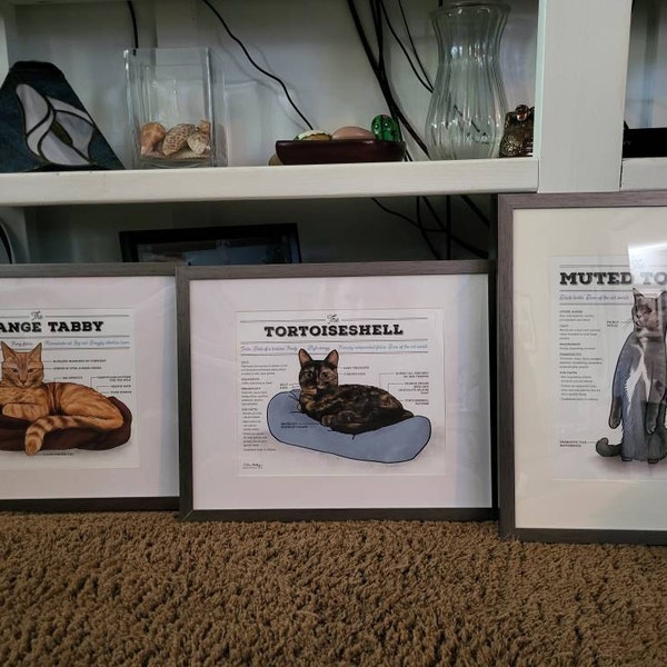 Muted Tortie Cat Breed Chart: Watercolor Art Print (UNFRAMED) - Etsy