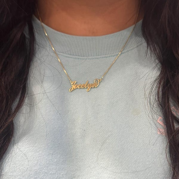 Carrie Font Name Necklace • Personalized Carrie Style Nameplate ...