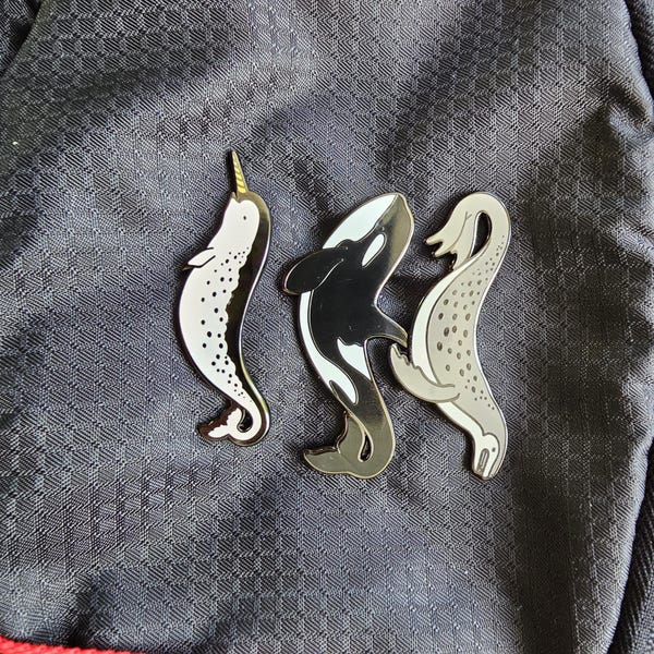 LIMITED EDITION Marine Life Pins - Leopard Seal Polar Bear Orca Killer ...