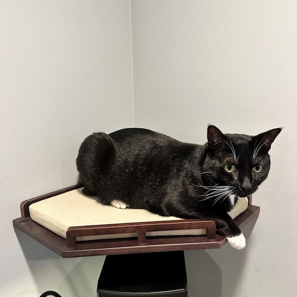 Corner Cat Shelf With Pillow, Cat Corner Wall Bed, Corne Cat Shelf for ...