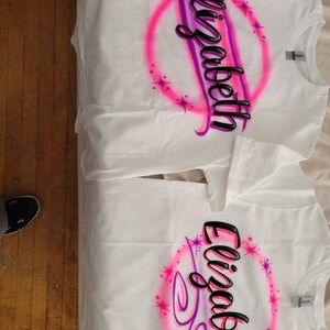 Airbrush Red Rose Name Design T-shirt Size S M L XL 2XL 3XL Custom ...