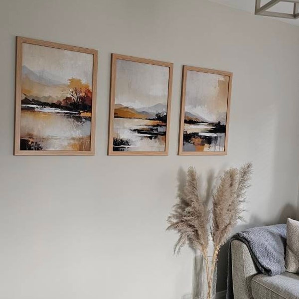 Set of 3 Abstract Art Prints, Home Decor, Beautiful Vibrant Prints, A5, A4, A3 A3+ A2 A1 Sizes ...