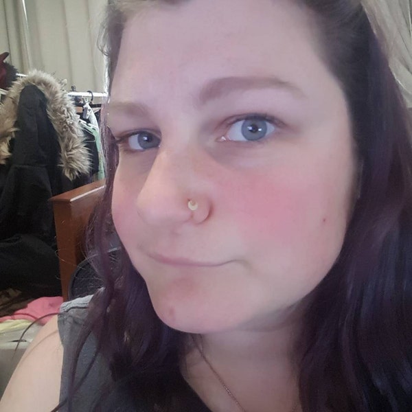 Moon Nose Ring, Gold Filled Nose Hoop, Half Moon Nose Ring, Thin Nose ...