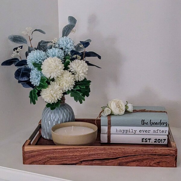 Bucket List Book Stack/ Gift for Wife/ Library Decor/ Shabby Chic Book ...