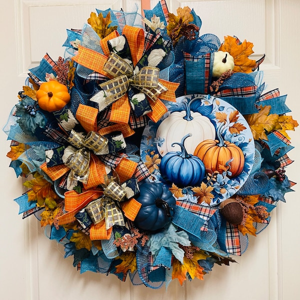 Round Fall Wreath Sign, Fall Wreath Sign, Personalize It by Pam, Signs ...