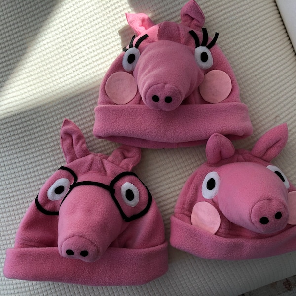 Pig Beanie/ Pig Hat/ Pig Gift / Pig-party/ Pig Clothing/ Pig Costume ...