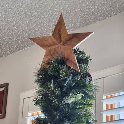 Red Star Christmas Tree Topper Decoration Red Metal Star 12 Reclaimed ...