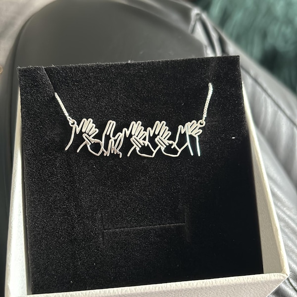 Personalized Name Necklace in Sign Language, Sign Language Necklace ...
