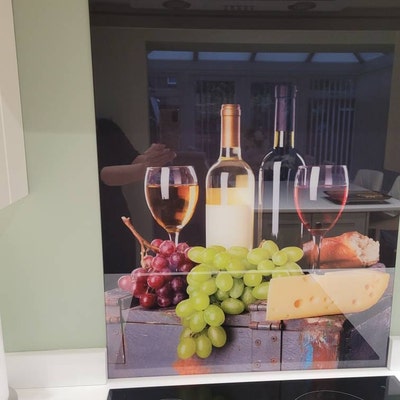 Kitchen Glass Splashback Toughened and Heat Resistant Tile Cooker Panel ...