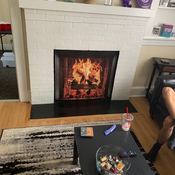 Fireplace Wall Sticker, Wall Mural, Wall Covering, Wall Decal, Wall Art ...