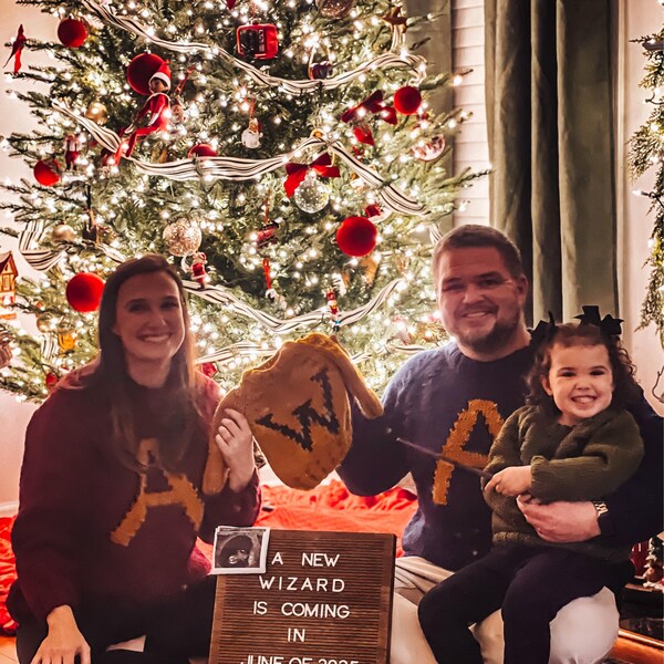 Monogram Weasley Jumper Letter Magic Gift Handmade Custom Wool Sweater ...