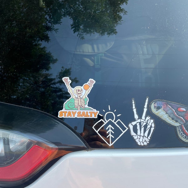 Skeleton Reading With Coffee Sticker 3 Inch Clear Vinyl, 'one More ...