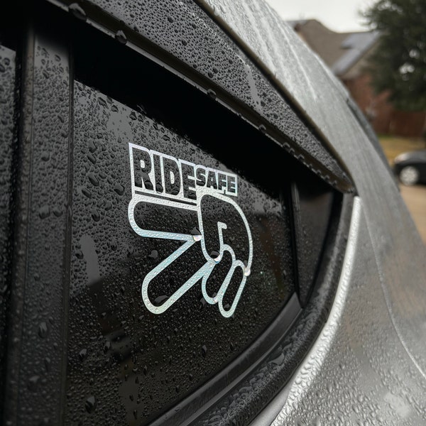 Ride Safe Biker Wave 2 Fingers Down Motorcycle Wave Sticker - Vinyl ...