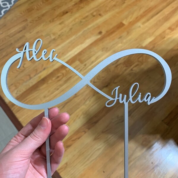 Personalized Names Infinity Wedding Cake Topper 8" Inches, Custom Cake ...