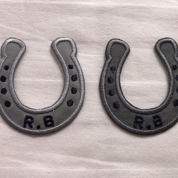 Horseshoe Personalizable Embroidered Patch. Custom Horseshoe Name Patch ...