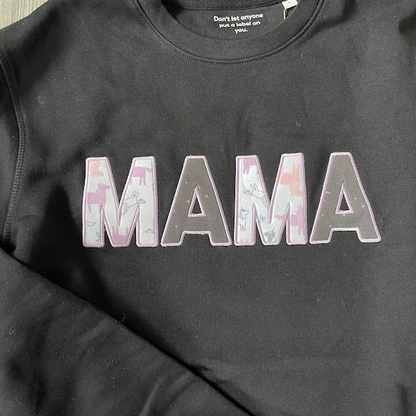 Mama Embroidered Baby Outfit Keepsake Applique Sweatshirt Gift for Mom ...