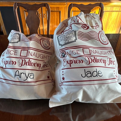 Santa Paws Santa Sack, Pet Santa Bag, Drawstring Sack , Delivery Bag ...