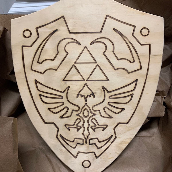 Wood Hylian Shield: Zelda Inspired, Battle Ready, Wood Burned or ...