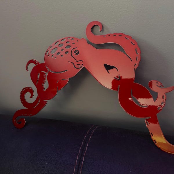 Octopus Door Frame Topper Metal | Door Frame Corner Sign | Metal Wall ...