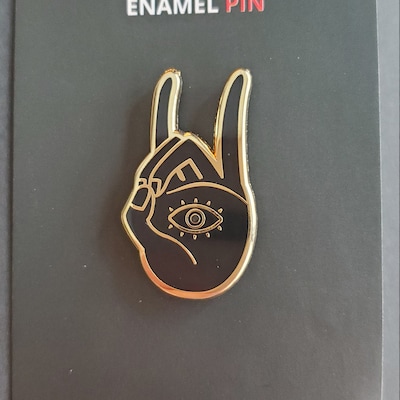 Rock Hamsa Hand Pin Enamel Pin Lapel Pin Brooch Metal - Etsy