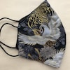 Cotton Face Mask - Japanese Crane Dark Grey Print Cotton Print Reusable ...