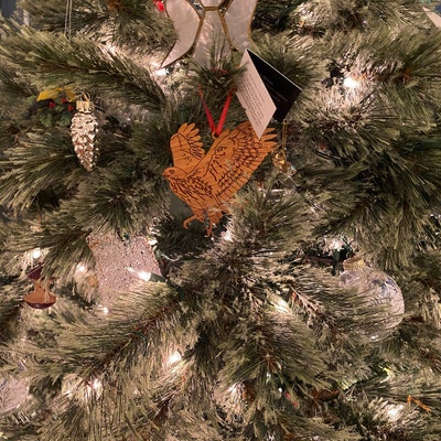 Red-tailed Hawk Ornament Engraved Red-tailed Hawk Flying - Etsy