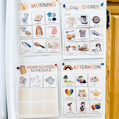 Editable Kids Daily Routine Cards Daily Visual Schedule Chore Chart for ...