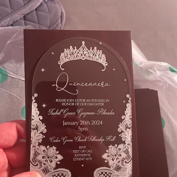 Simple Quinceañera Invitation | Mis Quince Invite | Clear Acrylic ...