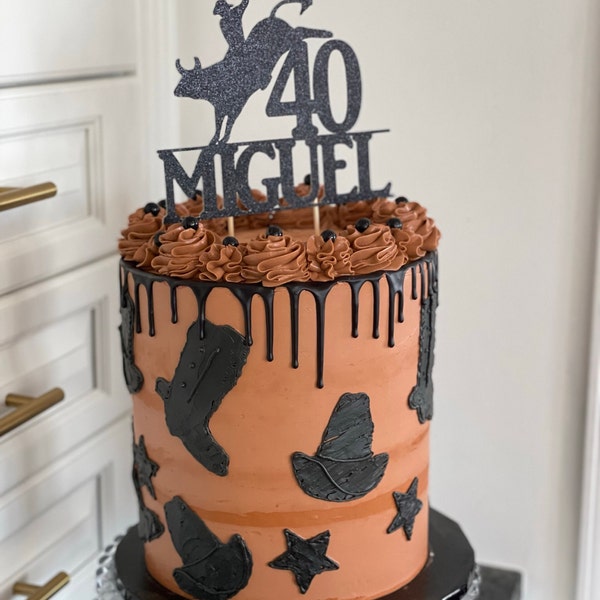 Cowboy Cake Topper | Bull Riding Cake Topper | Cowboy Birthday | Cowboy ...