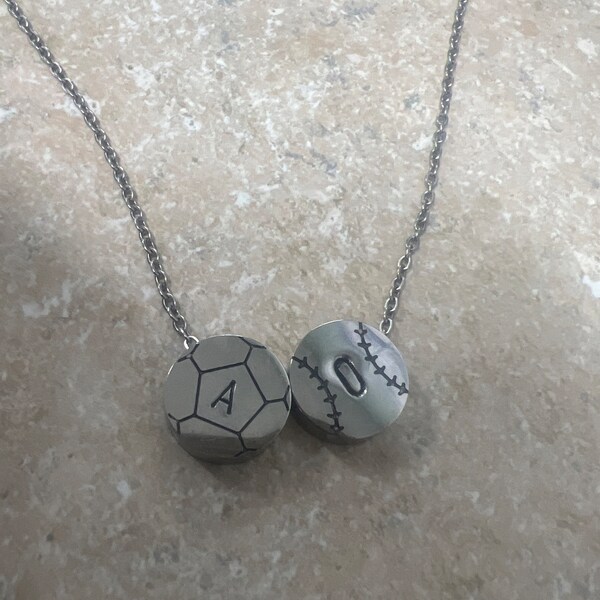 Personalized Baseball Number Necklace Silver Gold Small Steel Metal ...