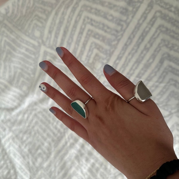 Gold Sea Glass Ring - Etsy