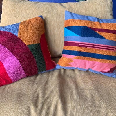 Exclusively Tufted and Embroidered Handmade Cotton Throw Boho - Etsy