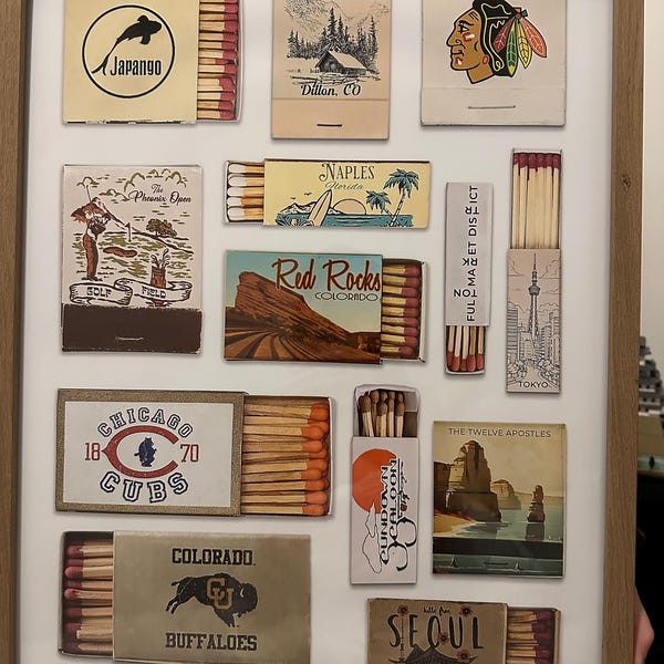 VINTAGE MATCHBOX PRINT, Trendy Matches Poster, Retro Matchbook, Funky ...