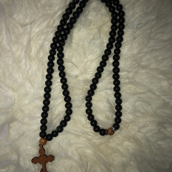 Orthodox Prayer Rope, Chotki, Komboskini, Rosary, Onyx Gemstone ...