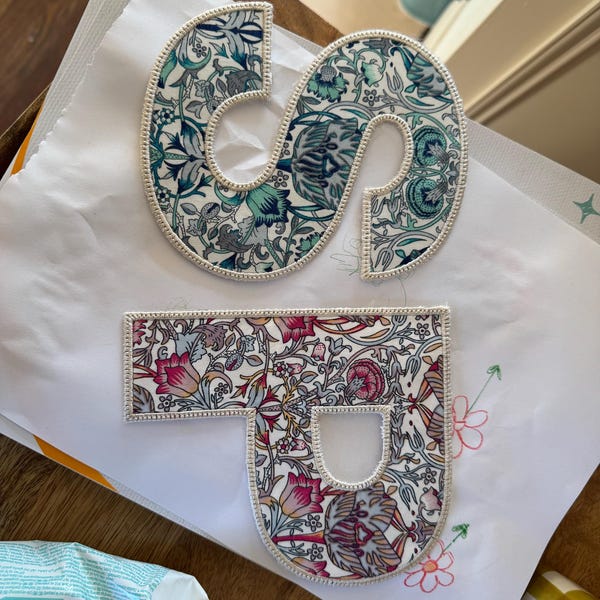 Liberty Appliqué Embroidered Letter Iron on Patch. - Etsy